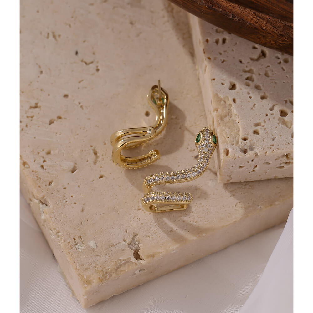 Diamond Snake Earrings | Snake Fashion™