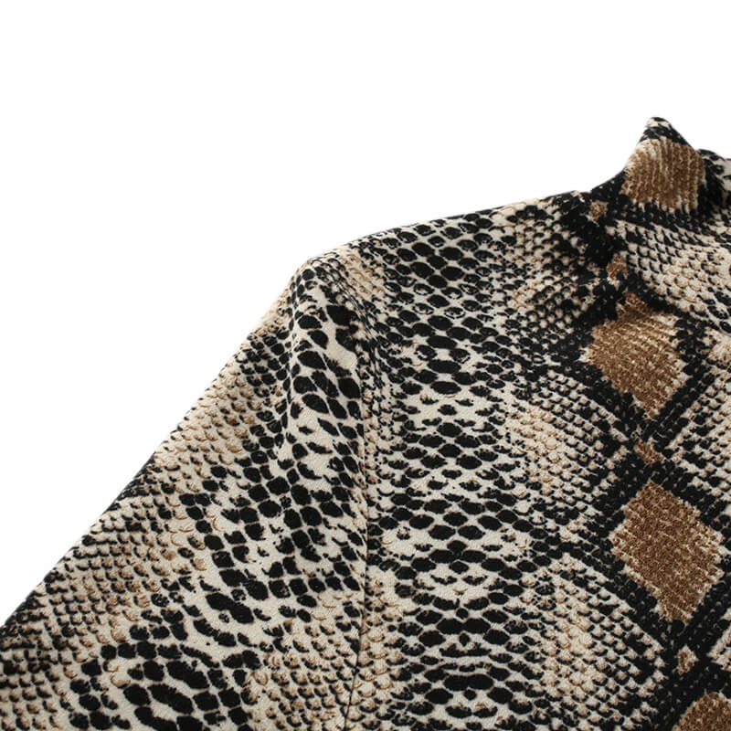 Long Sleeve Snake Print Bodycon Dress | Snake Fashion™
