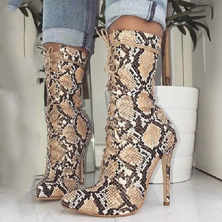 Snake Print Boots Aphrodite | Snake Fashion™
