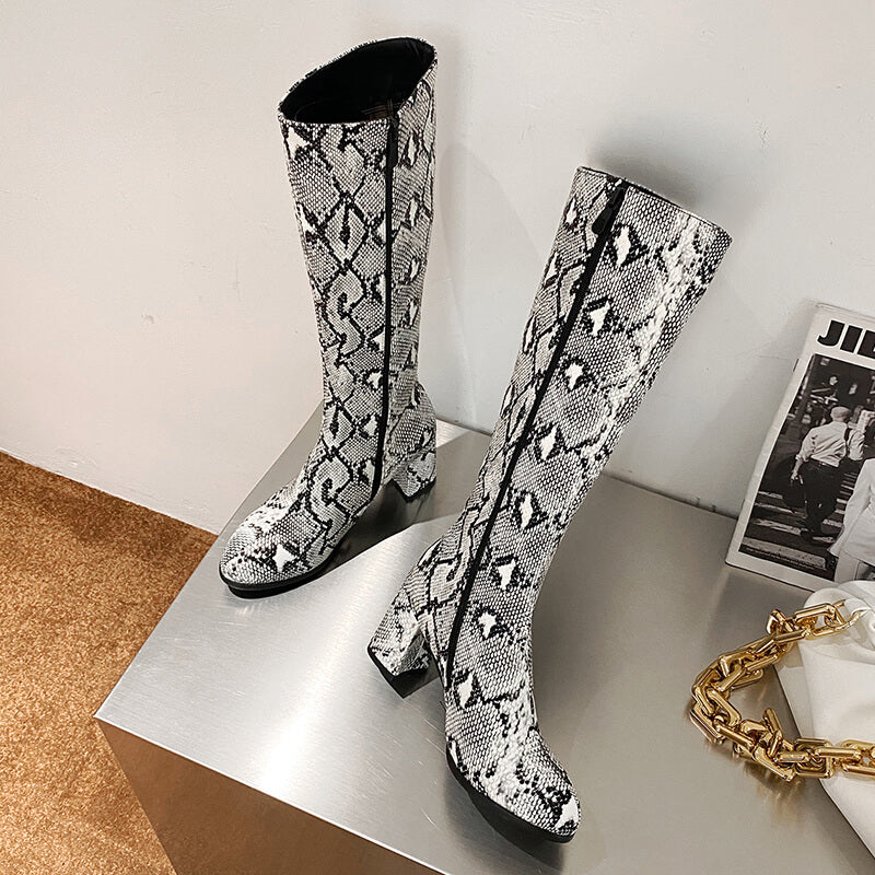 Snake Print Boots Elegant | Snake Fashion™