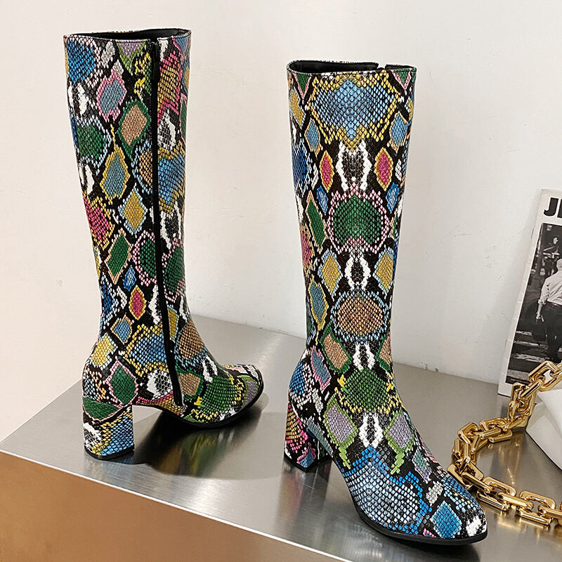 Snake Print Boots Elegant | Snake Fashion™