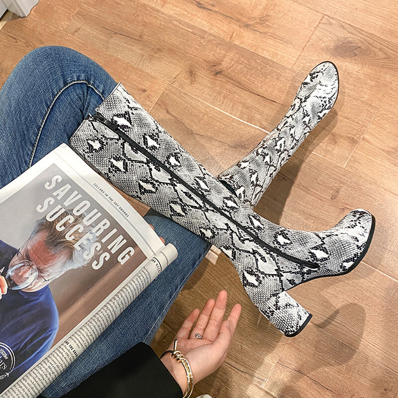 Snake Print Boots Elegant | Snake Fashion™