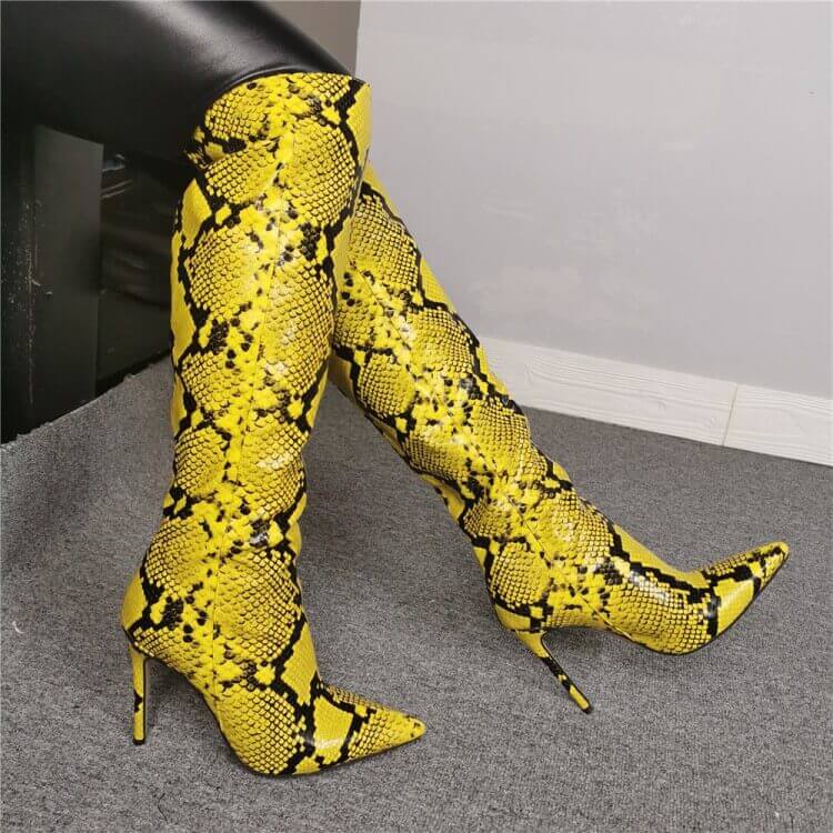 Snake Print Boots Goddess | Snake Fashion™