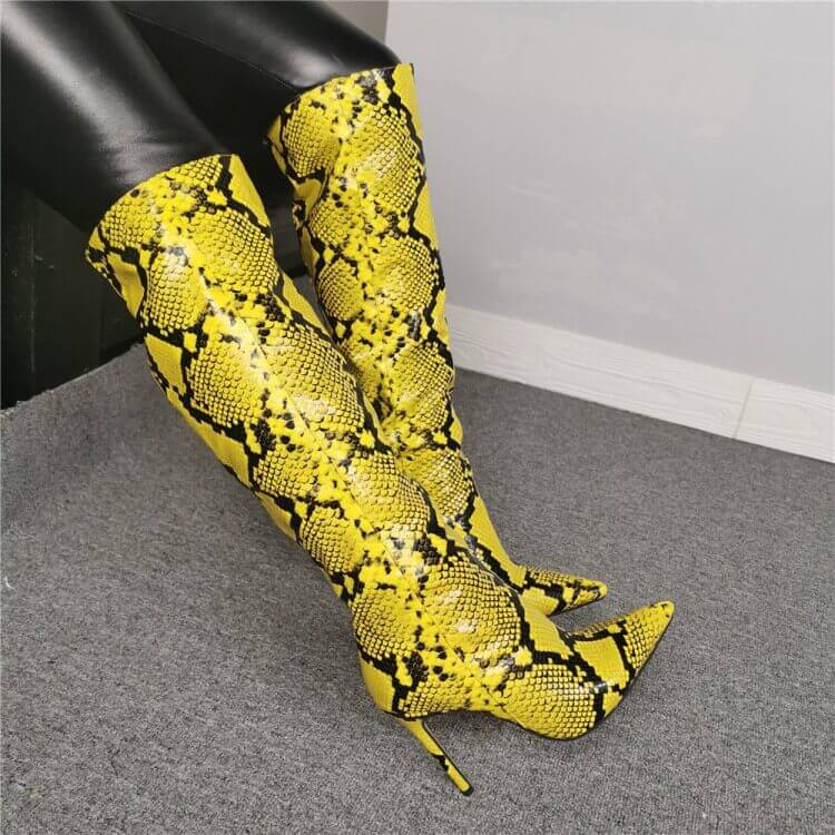 Snake Print Boots Goddess | Snake Fashion™
