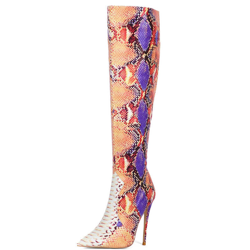 Snake Print Boots Medusa | Snake Fashion™